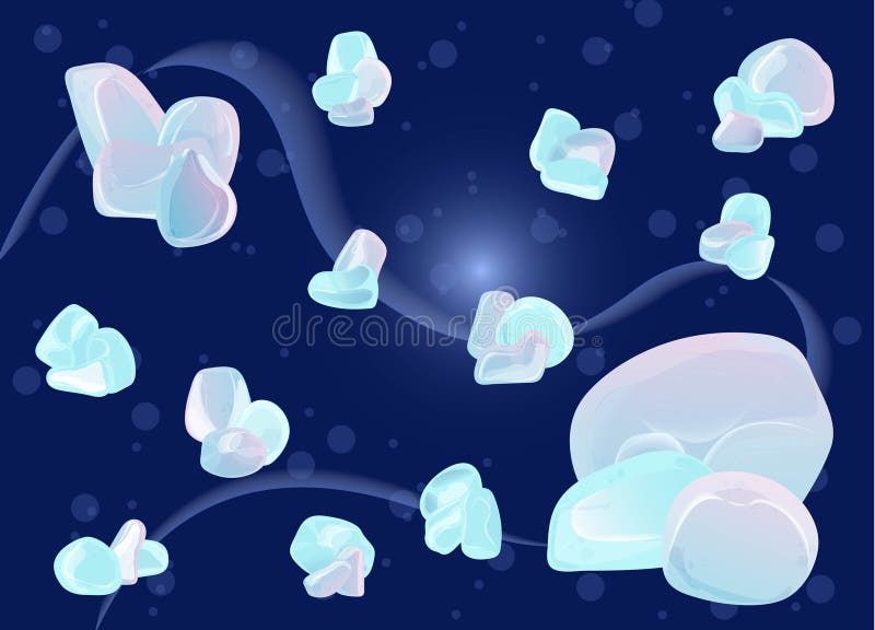 Crystal Set. Healing Transparent Healing Quartz. Blue Gradient ...