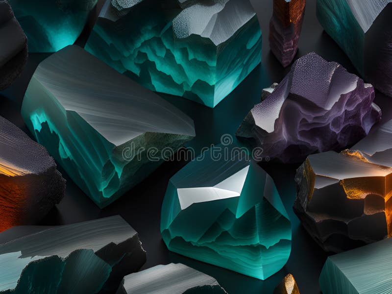 Crystal Shapes, Modern Geometric Shapes Stock Illustration ...