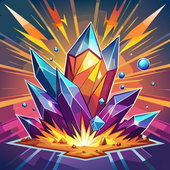 Crystal Shard Explosion 3D stock vector. Illustration of pattern - 377363512