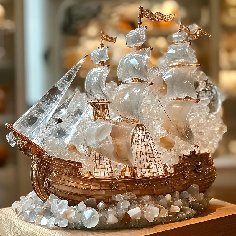 Crystal Ship Model a Stunning and Unique Artwork Stock Illustration ...