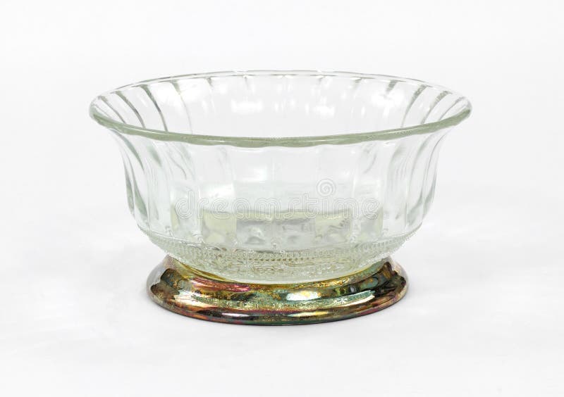 Crystal & Silverplate Bowl Front View Stock Image - Image of isolated ...