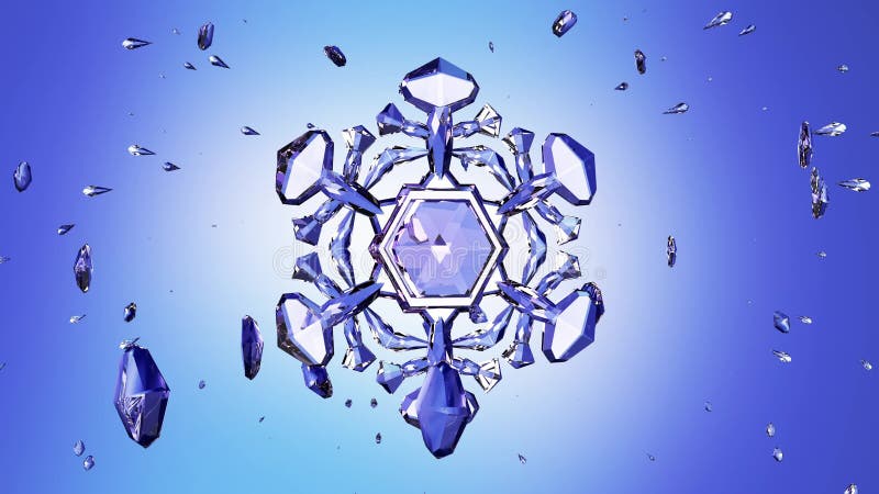 Crystal Snowflake Against Blue Background Stock Illustration ...