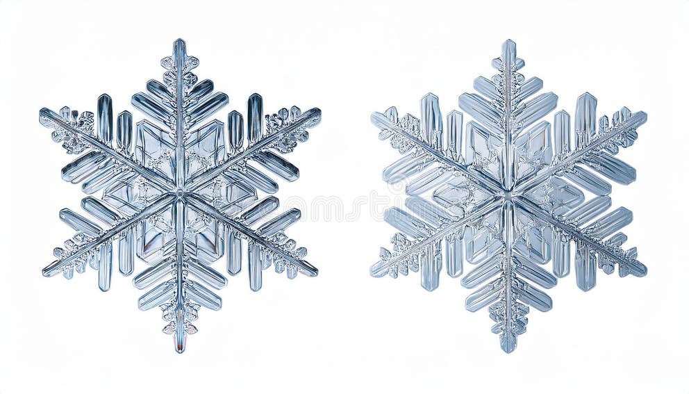 Crystal Snowflake 3d Rendering Front View Isolate on White Background ...