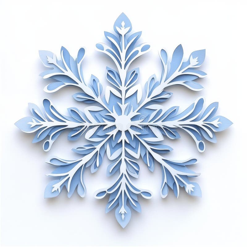 Crystal Snowflake with Intricate Design on Pure White Background Stock ...