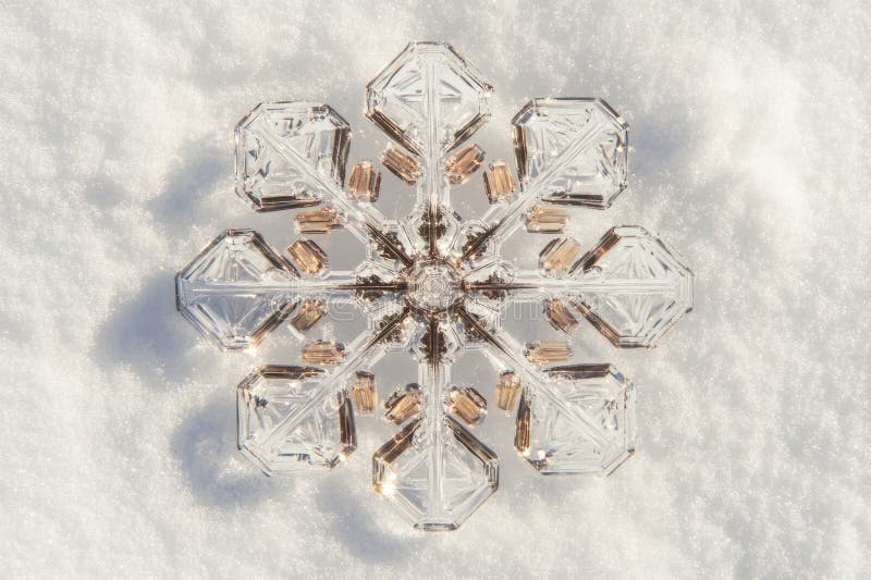 Crystal Snowflake on Sparkling Snow Stock Photo - Image of frozen ...