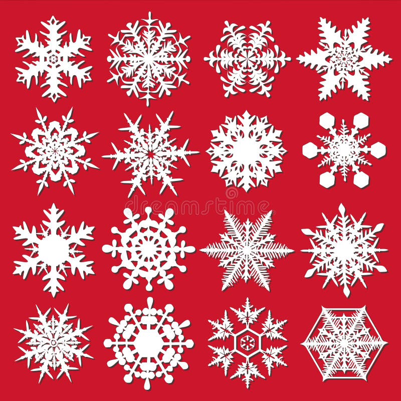 Cold Crystal Gradient Snowflakes - Vector Set Stock Vector ...