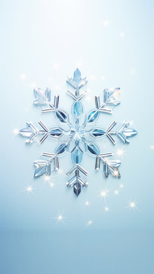 Crystal Sparkling Snowflake Winter Snow Star Pattern Design on Light ...