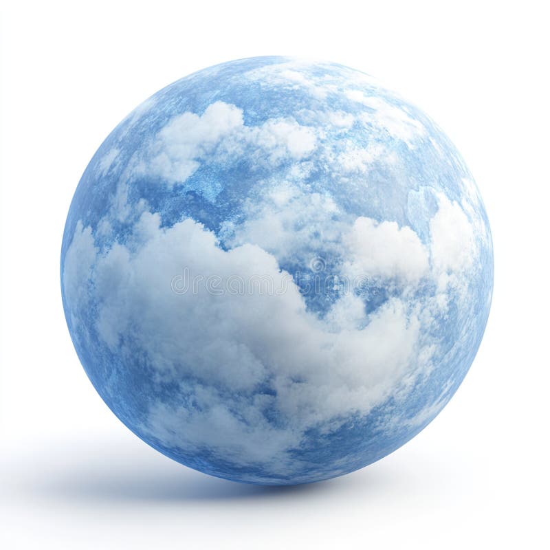 Crystal Sphere in Light Blue Tone, Full of Clouds Stock Photo - Image ...