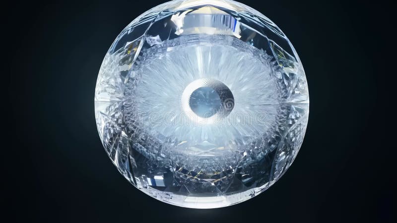 Crystal Sphere Rotating and Emitting a Soft Glow, Symbolizing Clarity ...