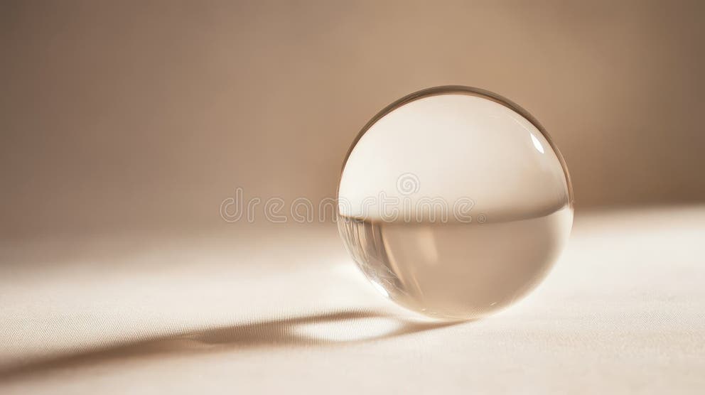 Crystal Sphere on a Soft Surface Creating Shadows Stock Photo - Image ...