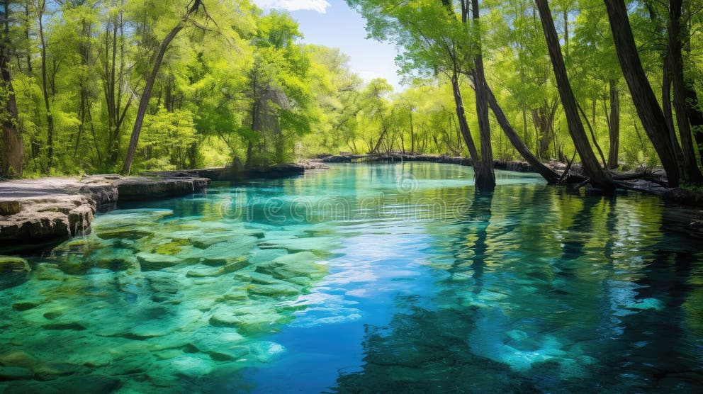 Crystal spring pool stock photo. Image of escape, vibrant - 372687026