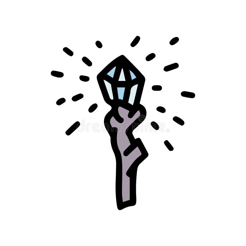 Crystal Staff Color Vector Doodle Simple Icon Stock Vector ...