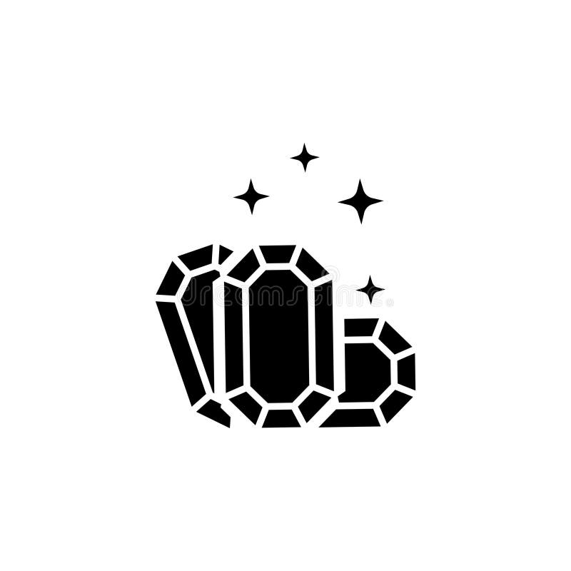 Crystal Stone, Crystalline Gem, Gemstone Solid Flat Vector Icon ...