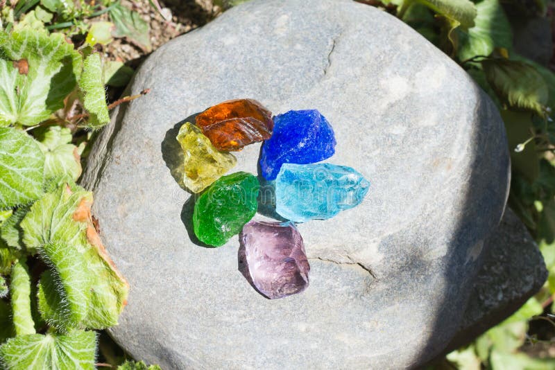 Crystal Stone in Green Outdoor. Stock Image - Image of ceremonial ...