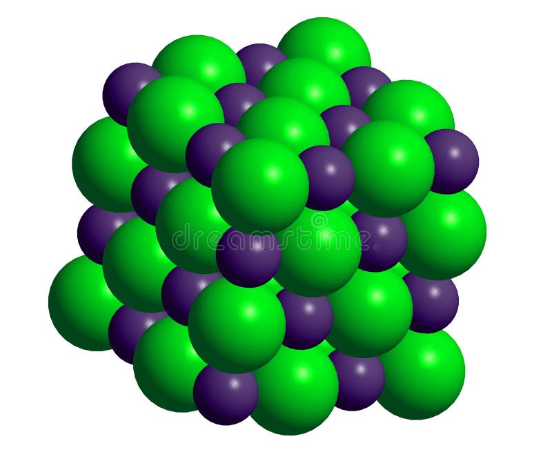 Crystal Structure. Sodium Chloride Rock Salt. 3D Illustration Stock ...