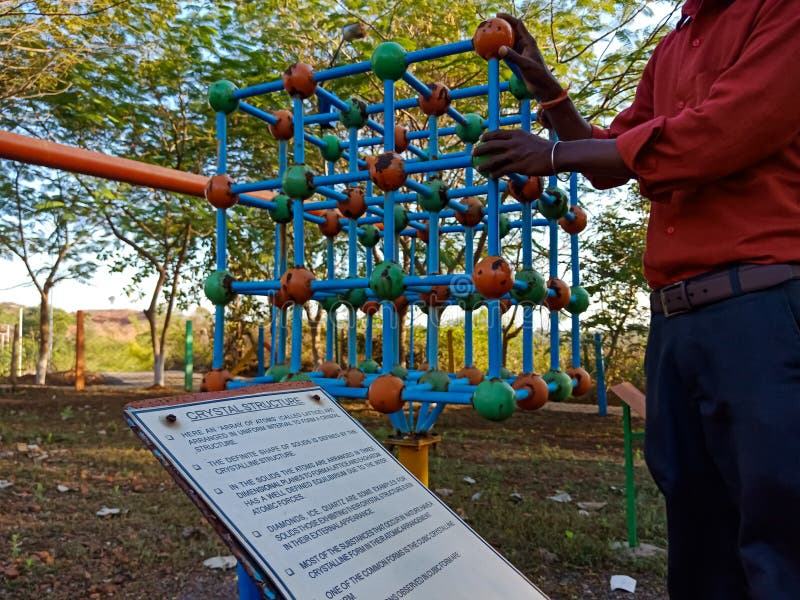 Crystal Structure Science Project Displayed in Green Park by Asian Man ...