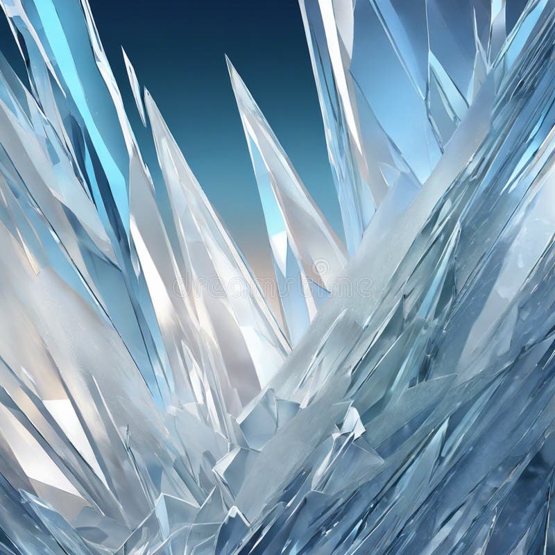 Crystal Structures with Pointed Edges Shining in Cold Shades of Blue ...