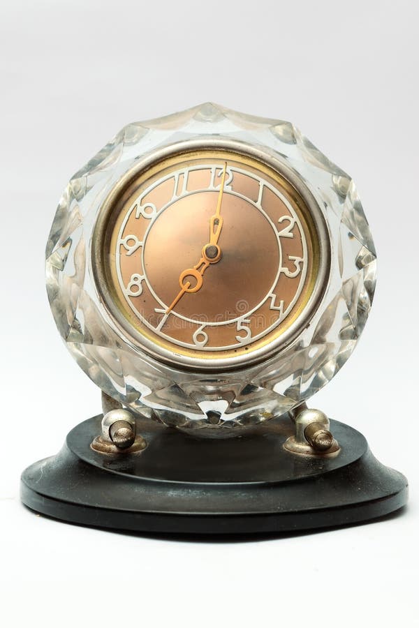 Elegant Table Clock Over White Background Stock Image - Image of face ...