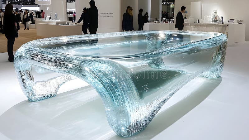 Sculptural Glass Coffee Table Stock Illustration - Illustration of ...