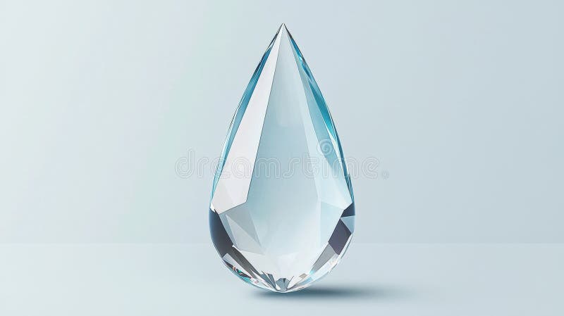 A Crystal Teardrop-shaped Object with a Gradient of Blue Hues. Stock ...