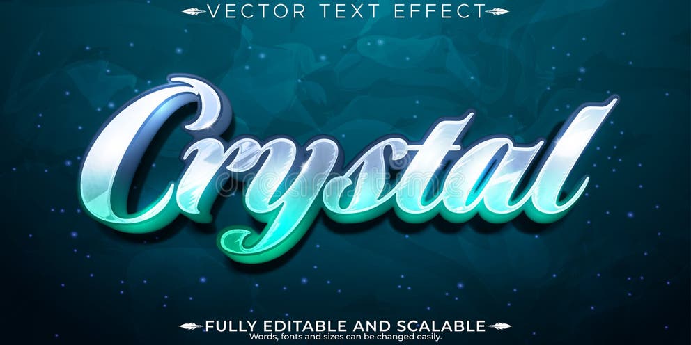 Crystal Text Effect, Editable Diamond and Glory Text Style Stock Vector ...