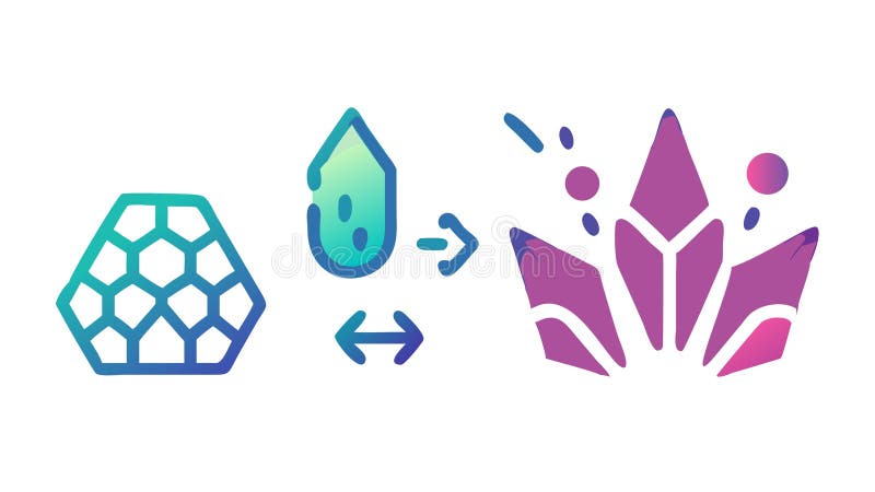 Crystal Transformation Icon, Alchemy, Change, Vector Design Generative AI Stock Vector ...