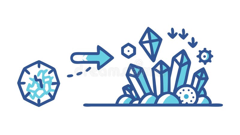 Crystal Transformation Process Icon, Alchemy, Evolution, Vector Design ...