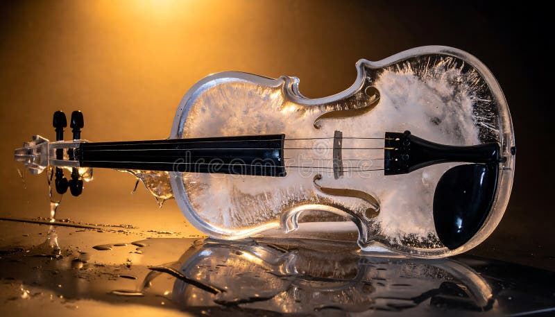 Crystal Violin Shimmers in Soft Light, a Symphony of Transparency and ...