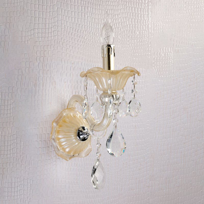 Crystal Wall Lighting Wall Lamp Stock Photo - Image of glass, decor ...