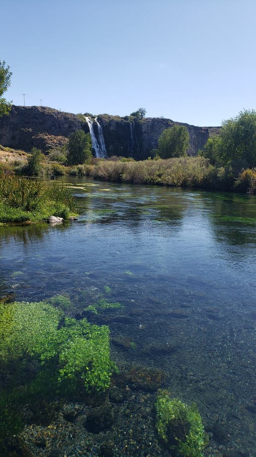 Crystal Water Beautiful Waterfall Land Stock Image - Image of beautiful ...