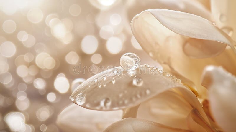 Crystal Water Drop on Flower Petals, Light Colors Stock Photo - Image ...