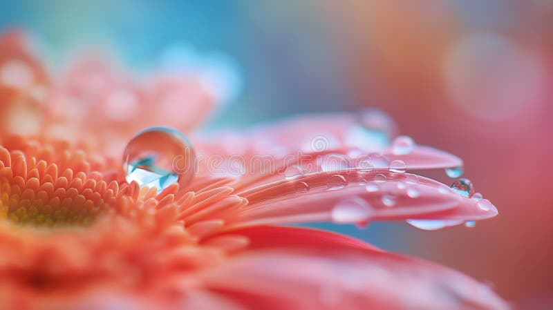 Crystal Water Drop on Flower Petals, Light Colors Stock Photo - Image ...