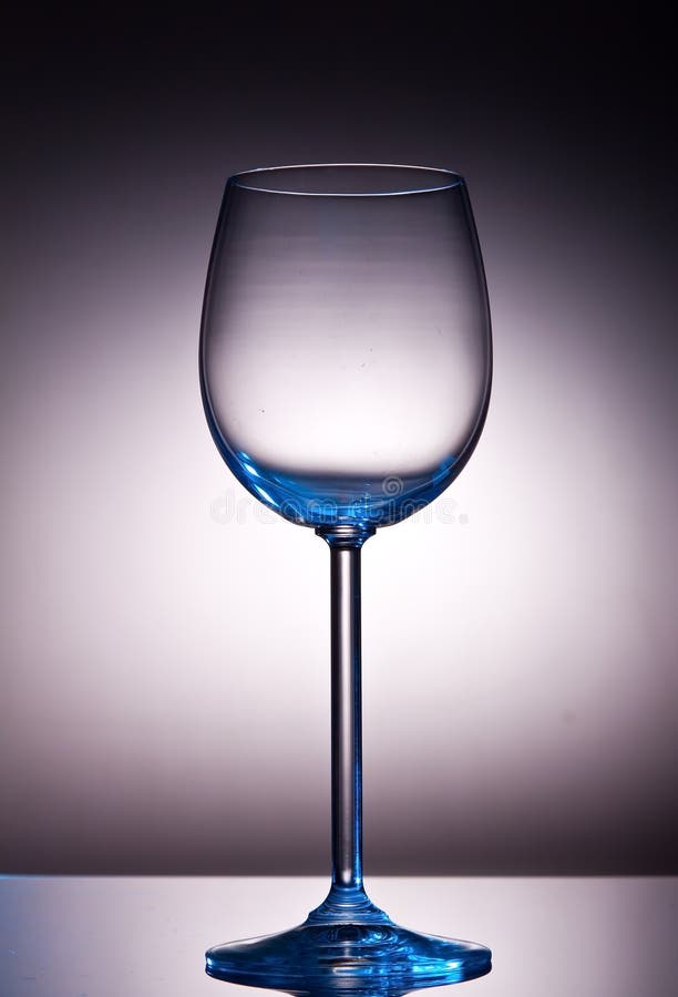 Crystal Wine Glass with Back-lighting Stock Photo - Image of blue ...