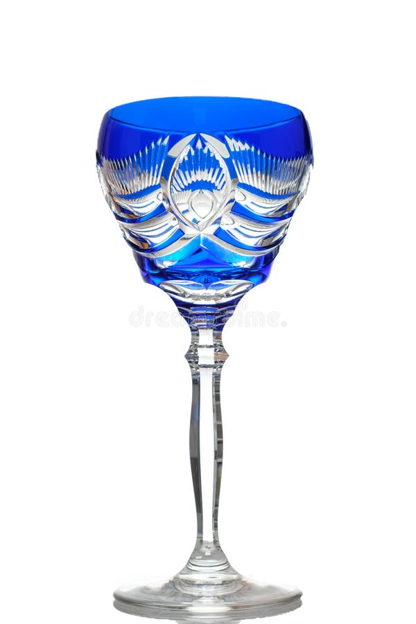 Crystal Wine Glass Blue Colored Stock Image - Image of celebrate ...