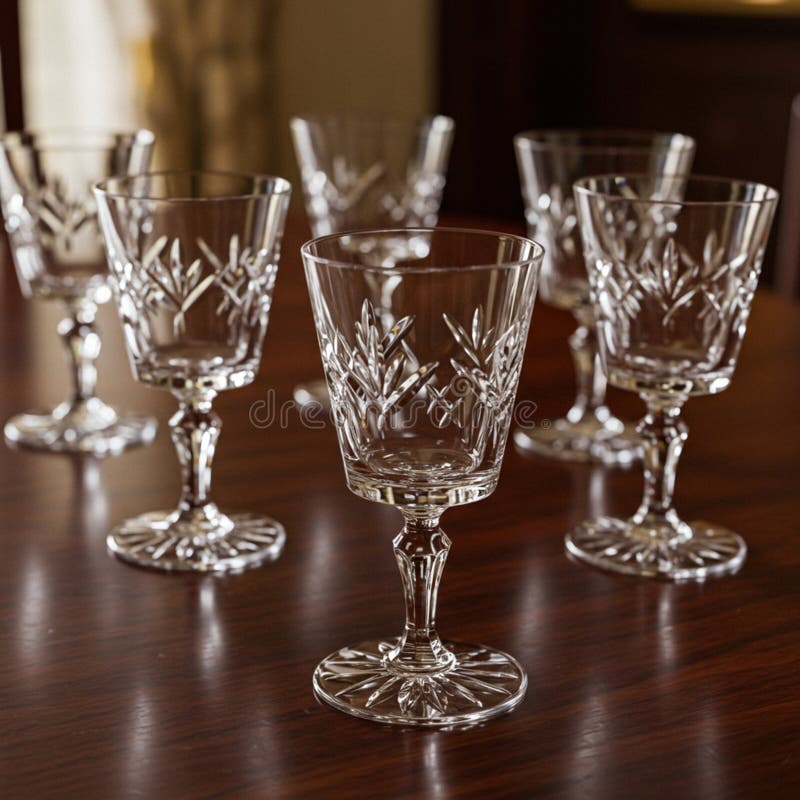 Crystal Wine Glasses with Intricate Etched Patterns are Elegantly ...
