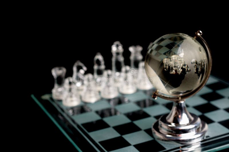 Crystal world chess globe stock image. Image of piece - 17062001