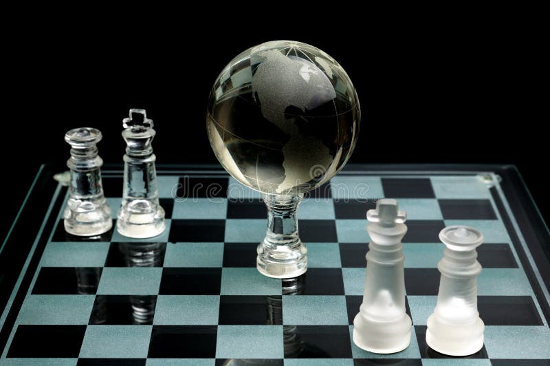 Crystal world chess globe stock photo. Image of africa - 17062050