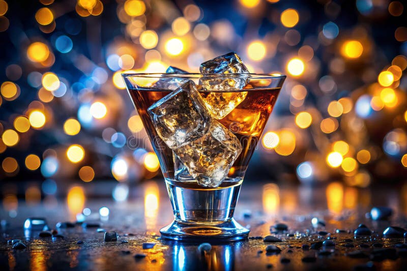 CrystalClear Cocktail a Stunning CloseUp of Refreshing Drinks with Ice ...