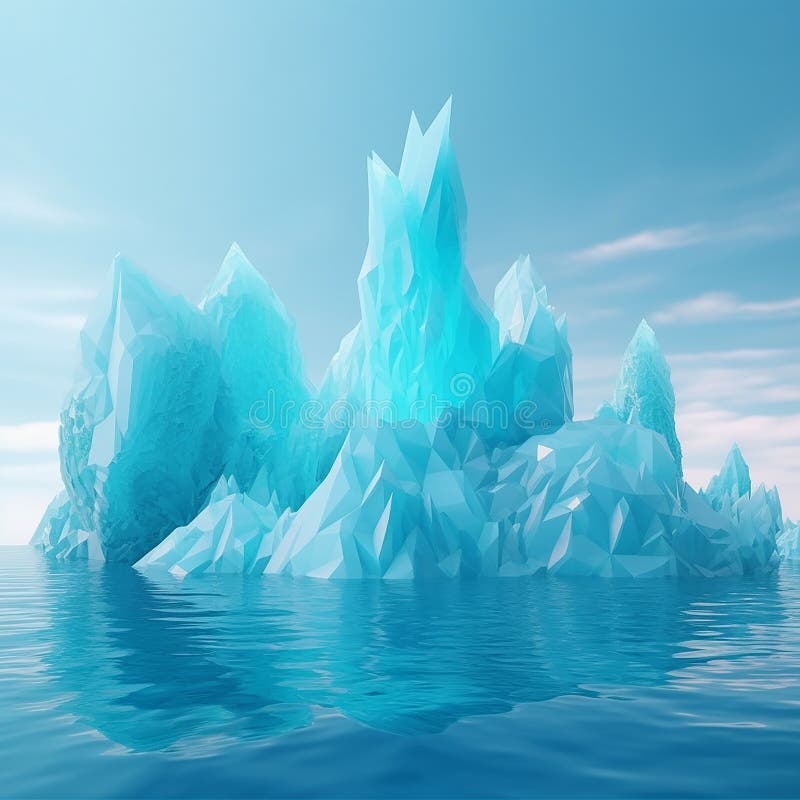 Crystalized Frozen Landscape during the Day. Created Using Ai ...