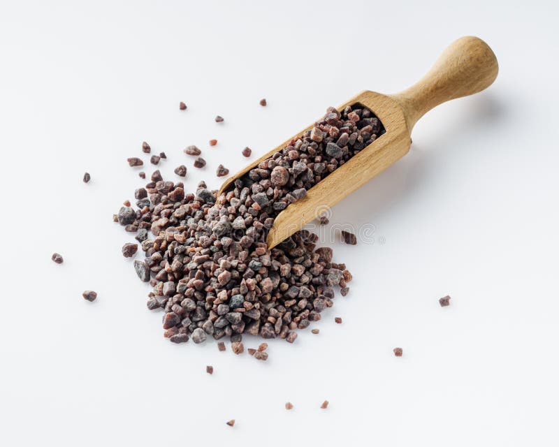 Crystalline Black Himalayan Salt on a White Background Stock Photo ...