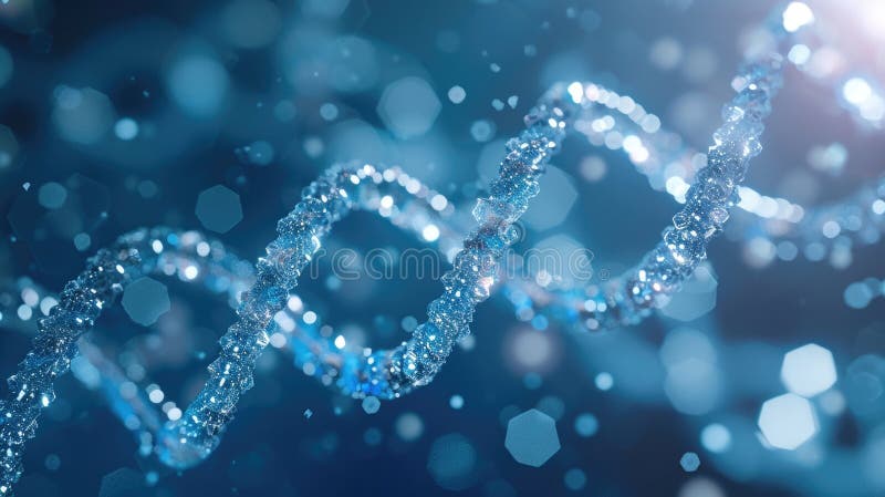 Crystalline DNA Structure on Blue Stock Illustration - Illustration of ...