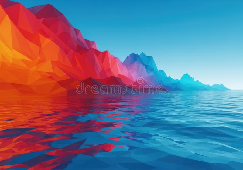 Crystalline Fusion a Symphony of Color and Form with Water Stock ...