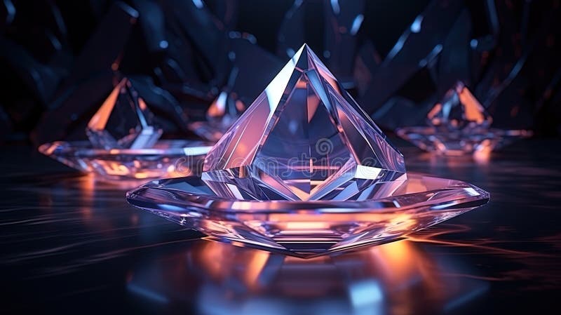 Crystalline Geometry Style with Flickering Glasses Stock Illustration ...