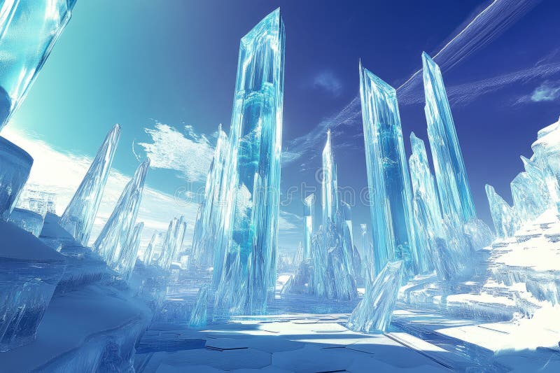 A Crystalline Hexagonal 3D Background Where Frozen Ice-like Structures ...
