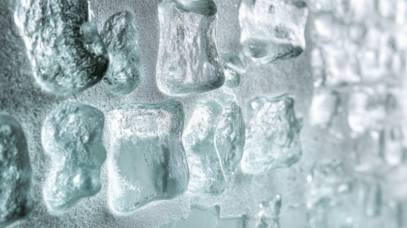 Crystalline Ice Cubes Arranged in a Pattern Stock Illustration ...