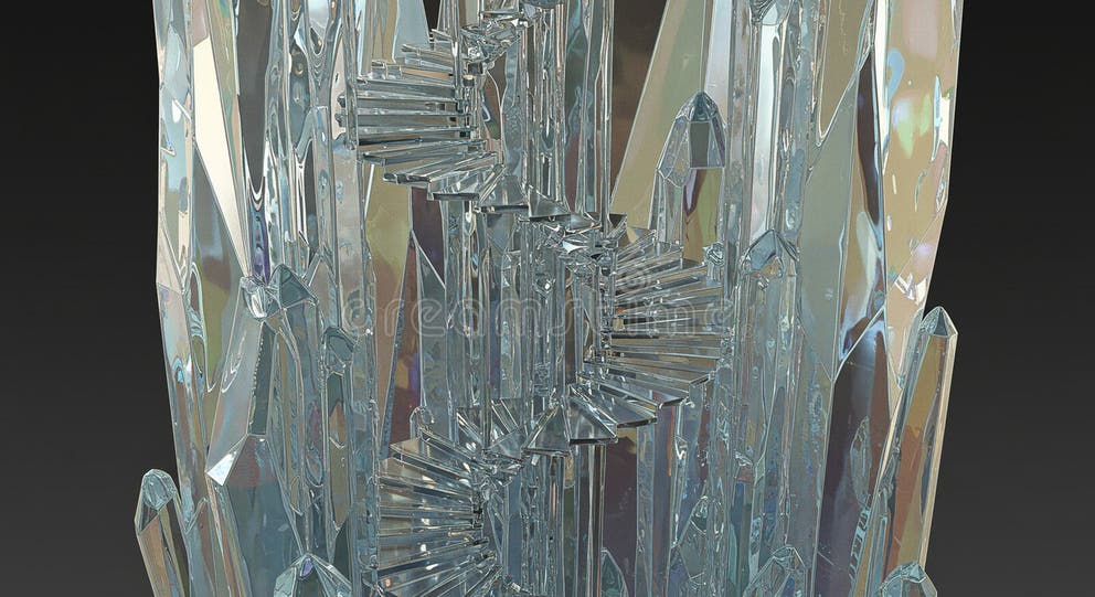 Crystalline Structures Form a Towering Cluster of Clear, Faceted ...