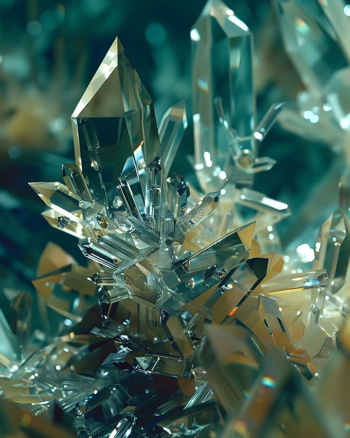 Crystalline Structures Forming Wide Lens. Generative AI Illustration ...