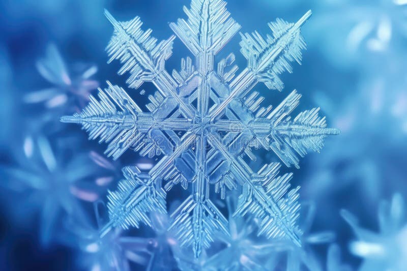 Crystalline Structures of a Snowflake Under Magnification Stock ...