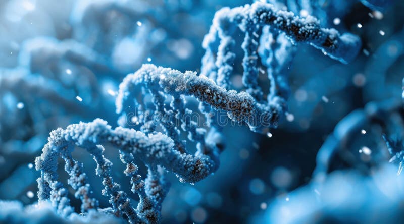 Crystallized Blue Dna Molecules with a Close View Stock Image - Image ...