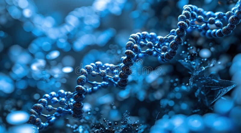 Crystallized Blue Dna Molecules with a Close View Stock Photo - Image ...